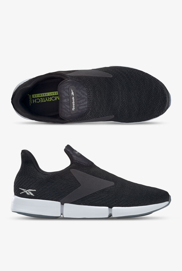 Reebok Daily Fit Slip On Core Black/White Athletic Shoes, Nursing Shoe