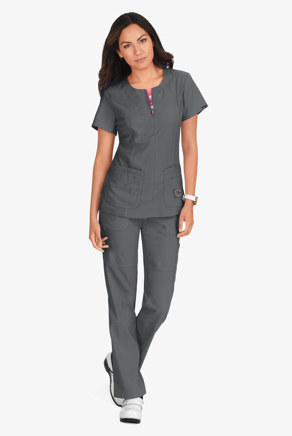koi Lite Scrubs 317 Serenity Double Zipper Top | Fashion Scrub Tops