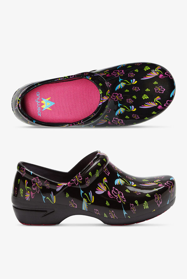 Anywear Women's SR Angel Tropical Hummingbirds Nursing Clogs | Uniform ...