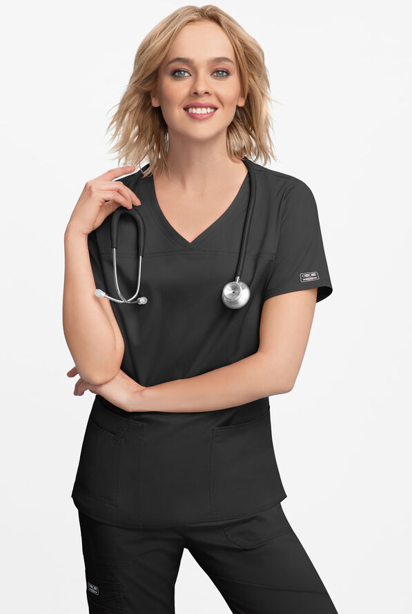 Cherokee Workwear Scrubs Core STRETCH V-Neck Top, STRETCH Scrubs
