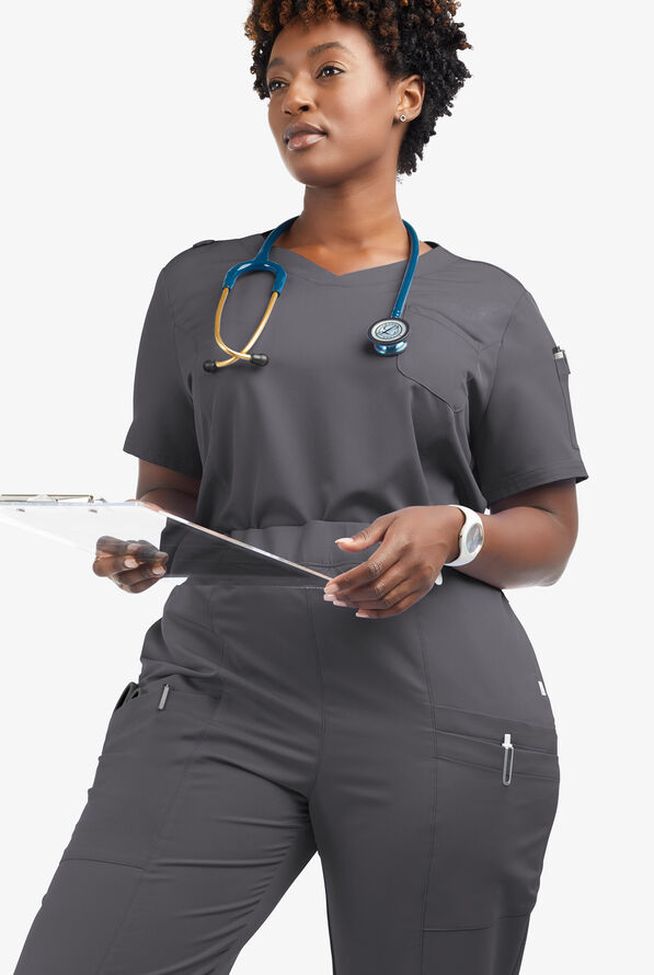 ReSurge by Butter-Soft Diamond Women's One-Pocket V-Neck Scrub Top ...