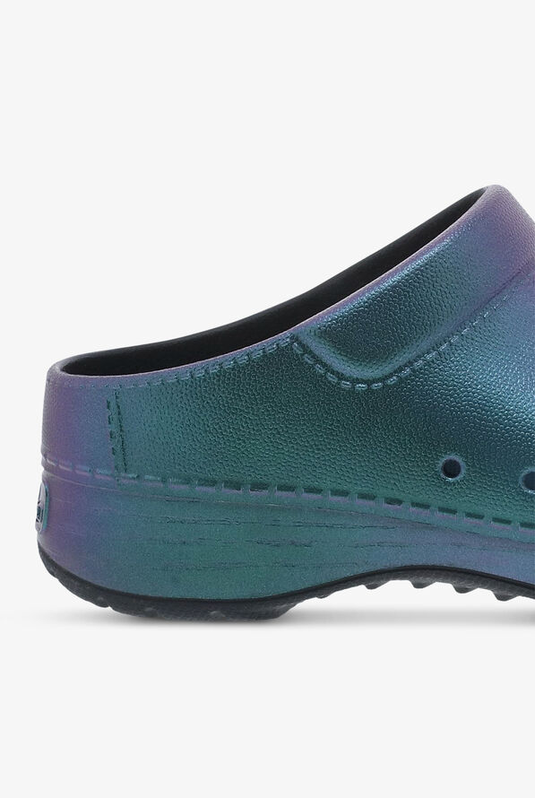 Dansko Kane Women's Black Iridescent Molded Lightweight Open Back Clogs ...