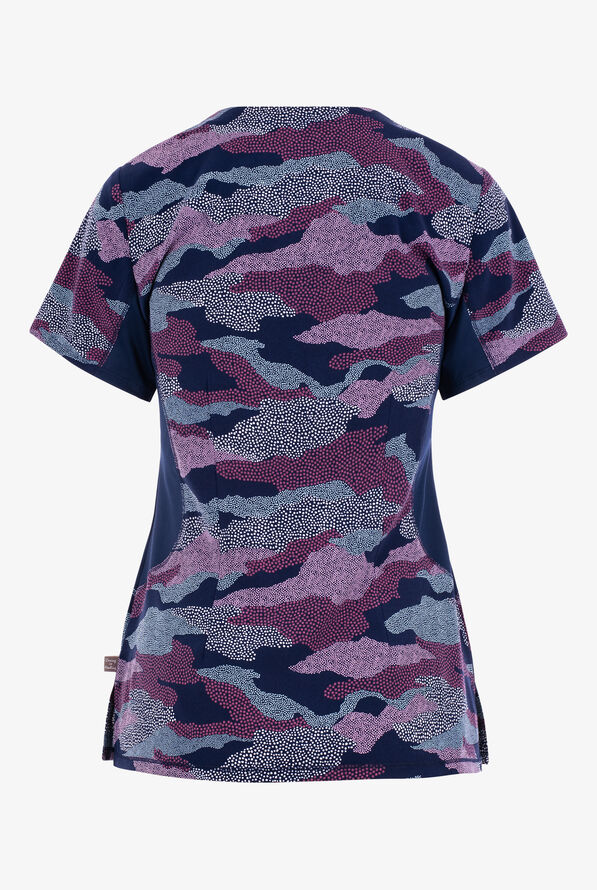 Healing Hands Beyond Just Camo Women's 2-Pocket STRETCH Y-Neck Print ...