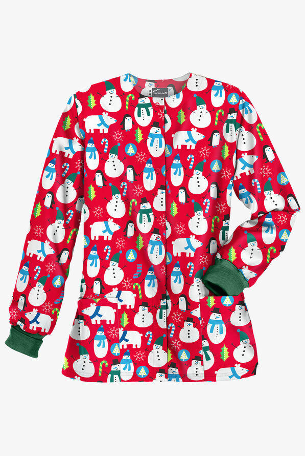 UA Butter-Soft North Pole Party Red Women's 2-Pocket Warm Up Print ...
