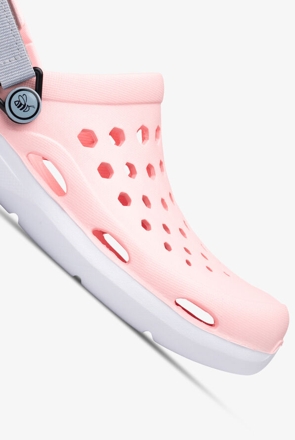 Joybees Women's Modern Pale Pink/White Nursing Clog, Medical Footwear