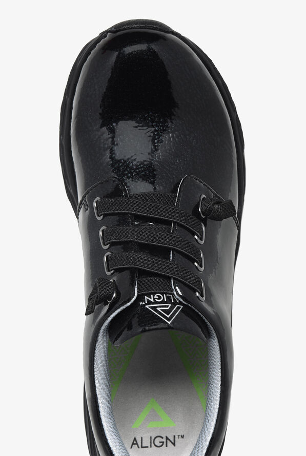 Align by Nurse Mates Women's Velocity Black Patent Leather Lace Up ...