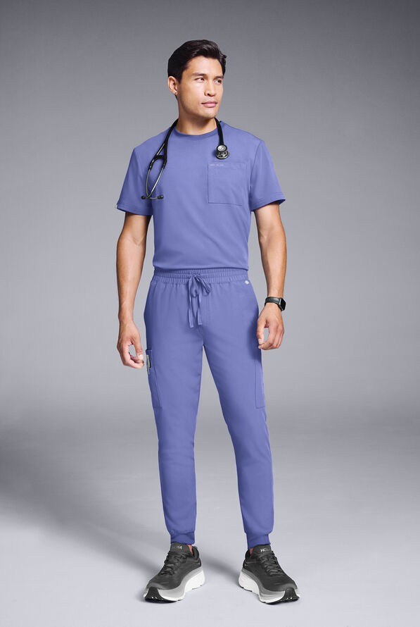 Hypothesis Classic Men’s 1-Pocket Crew Neck Scrub Top, Crew Neck Tops