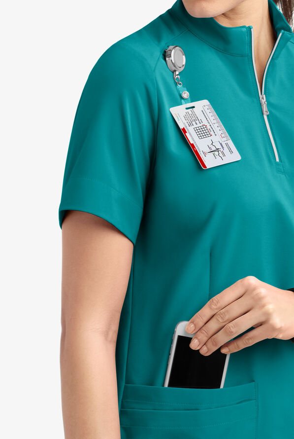 Easy STRETCH Jen Zipper Neck Top, Fashion Scrubs