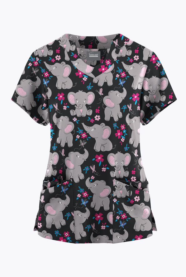 Buttersoft Originals Elephant Playground Day Black Printed Women's 6 ...