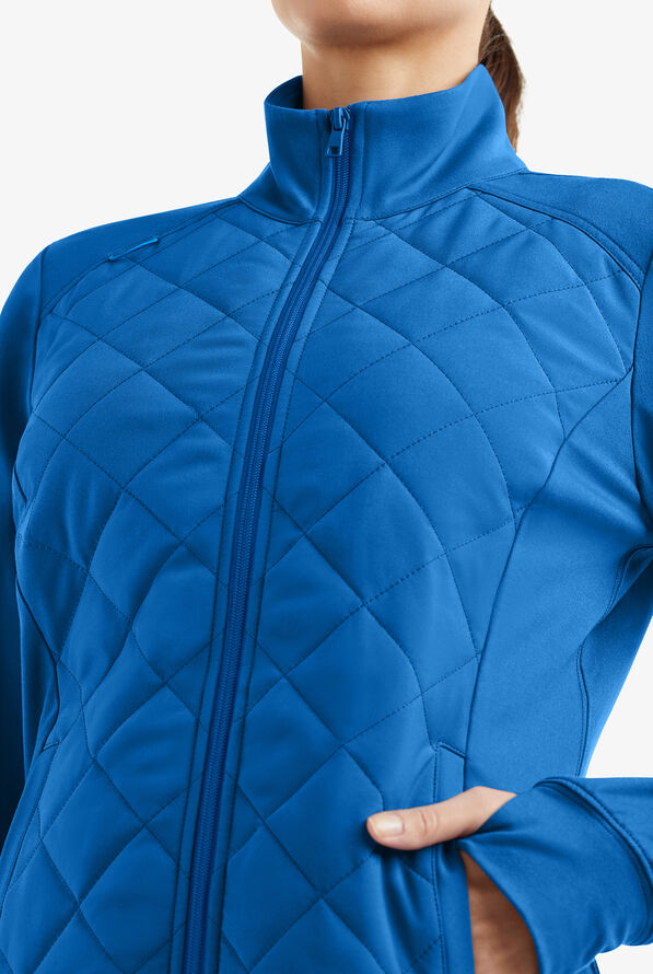 Easy STRETCH Keira Quilted Long Sleeve Scrub Jacket, Nursing Jackets