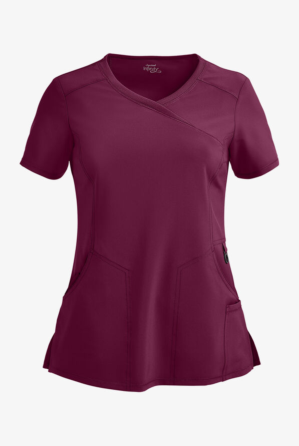 Cherokee 2625A Antimicrobial Mock Wrap Scrub Top, Infinity Scrubs