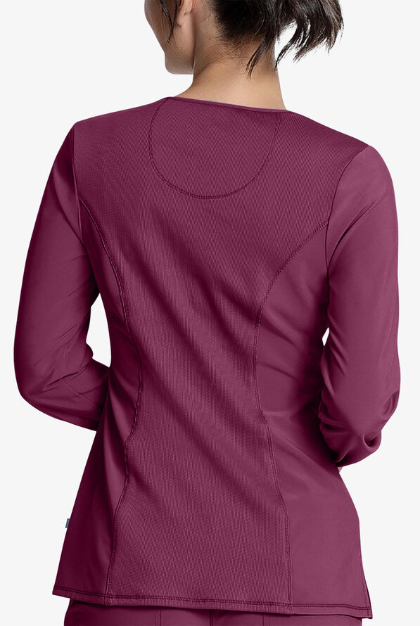 Cherokee Infinity Women's 3-Pocket STRETCH Round Neck Long Sleeve Scrub ...