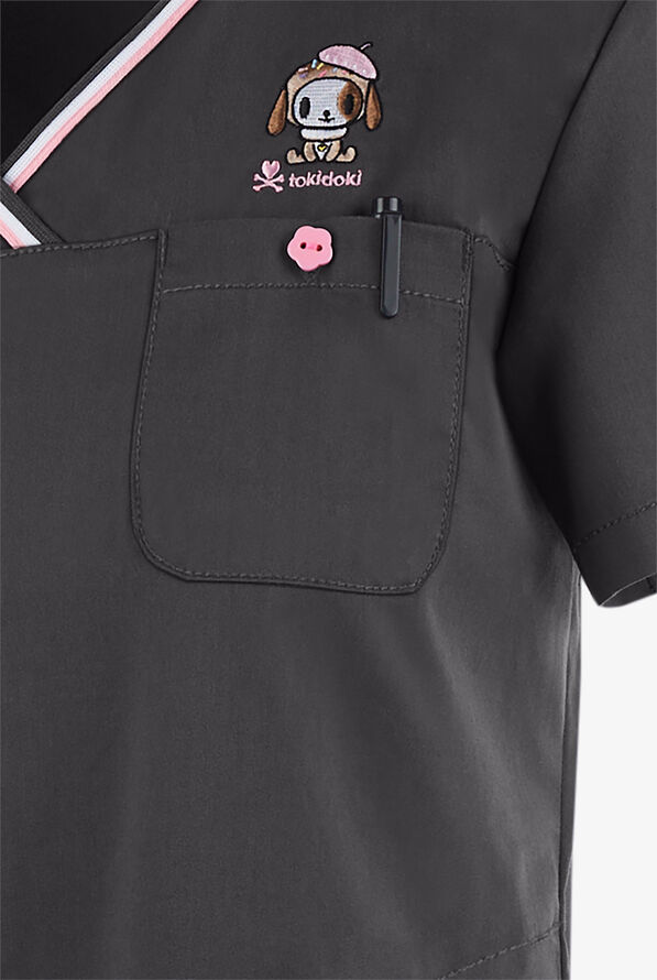 koi tokidoki Ashley Donutino Print V-Neck Scrub Top, Print Scrubs