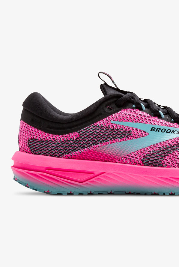 Brooks Women's Revel 7 Knockout Pink/Black/Aqua Athletic Lace Up ...