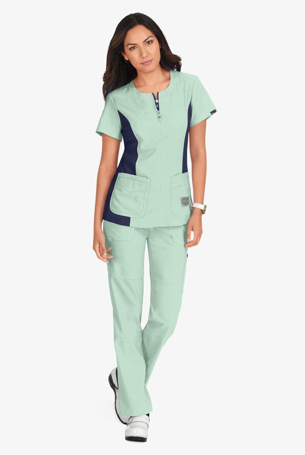 koi Lite Scrubs 317 Serenity Double Zipper Top | Fashion Scrub Tops