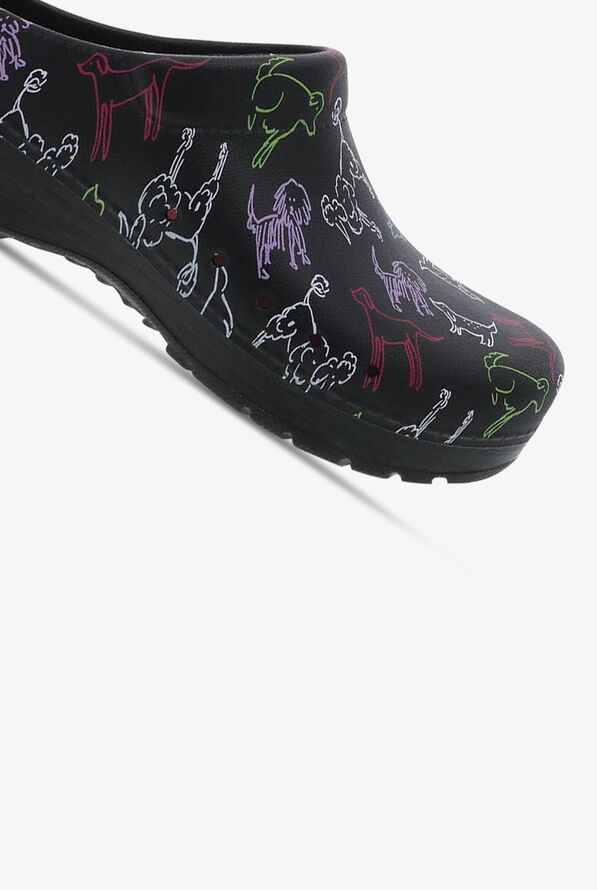 Dansko Kane Dogs Molded Women's Open Back Clogs, Nursing Clogs
