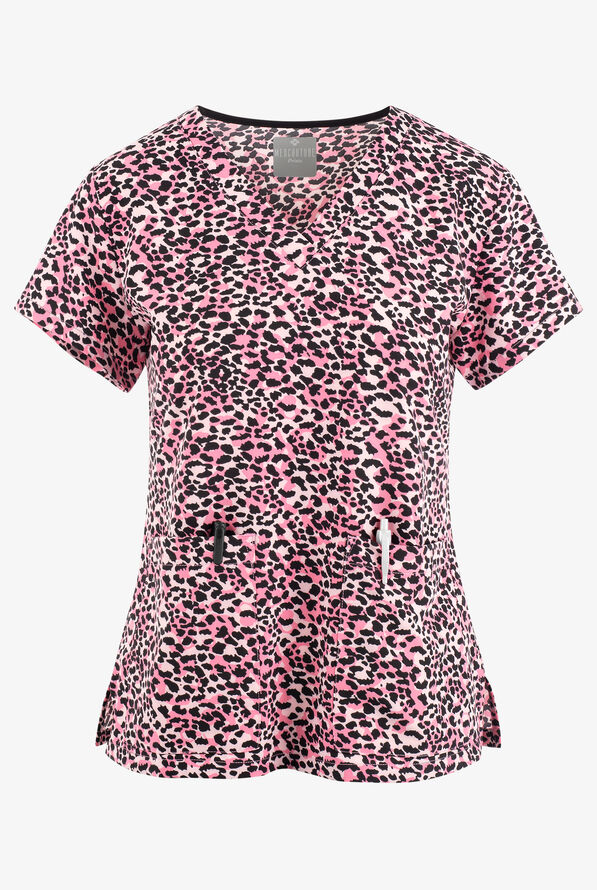Med Couture Animal V-Neck Print Scrub Top, Animal Print Scrubs