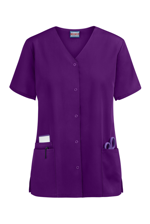 Cherokee 4770 Snap Front Scrub Top|Cherokee Workwear Scrubs