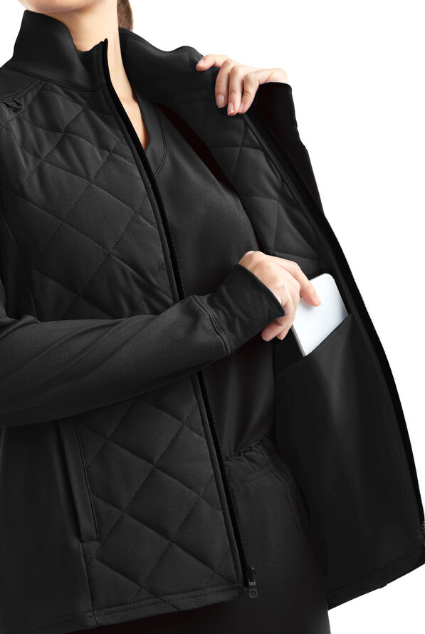 Easy STRETCH Keira Quilted Long Sleeve Scrub Jacket, Nursing Jackets