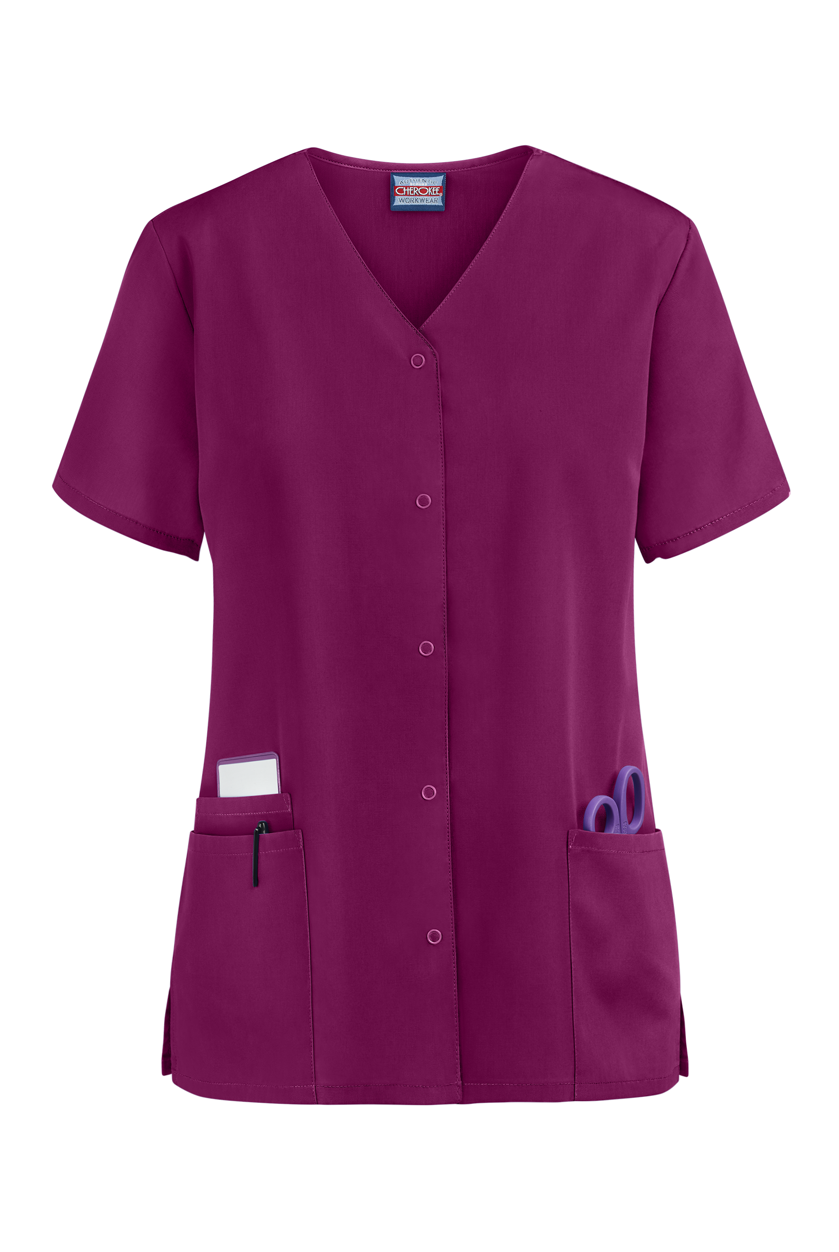 Cherokee 4770 Snap Front Scrub Top|Cherokee Workwear Scrubs