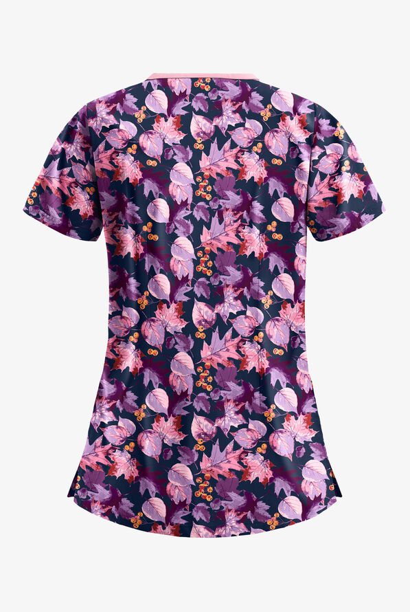 Butter-Soft September Leaves Navy Women's 3-Pocket Criss Cross Print ...