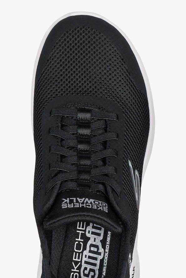 Skechers Performance Go Walk Flex Mesh Black Bungee Athletic Slip-Ins ...