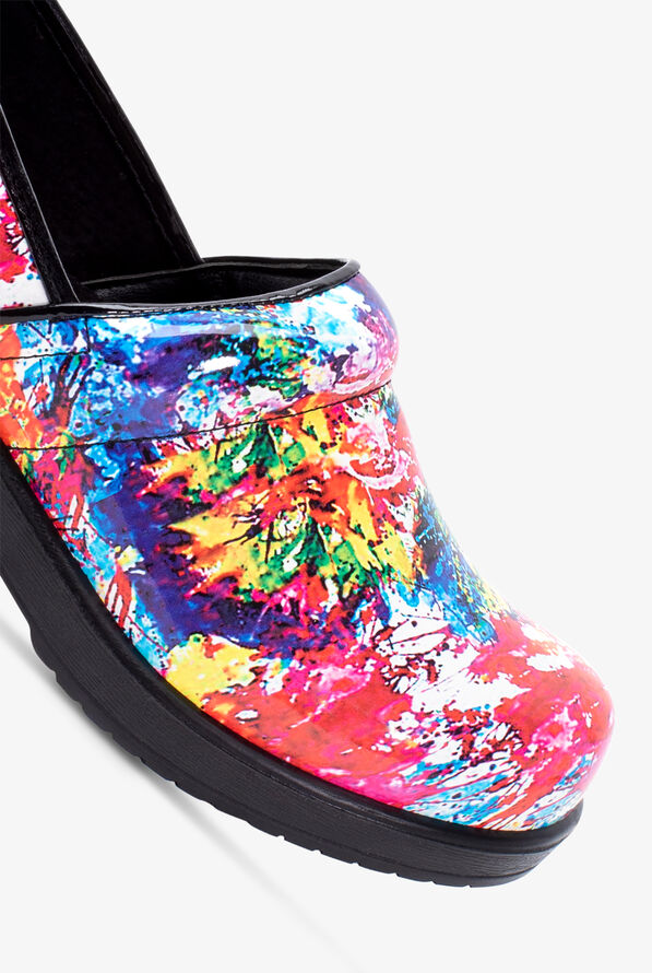 Savvy Women's Brandy Splatter Paint Nursing Clogs, Nursing Footwear