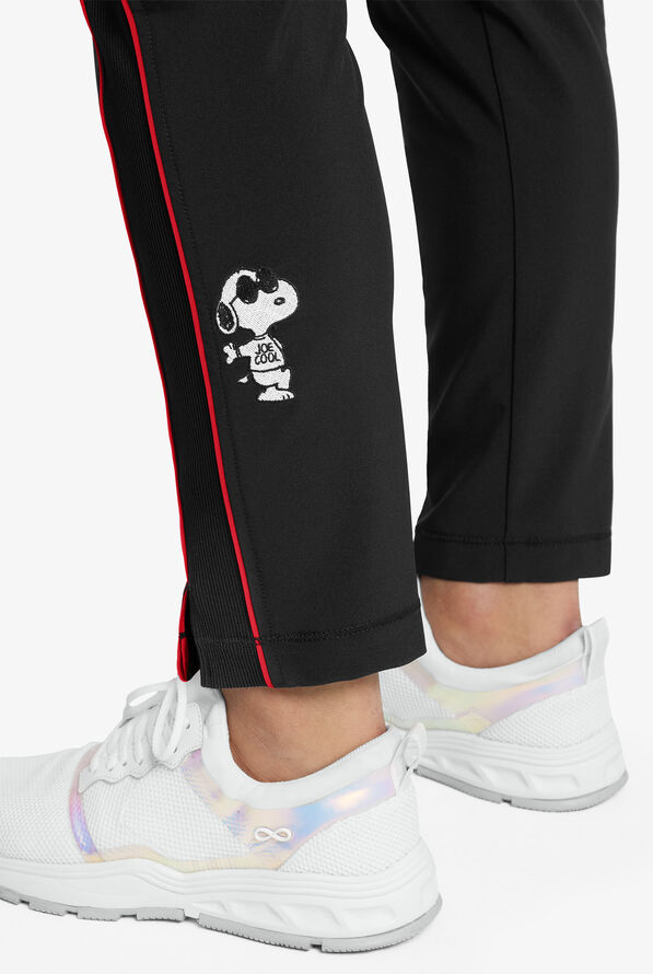 Cherokee Infinity Women's 4-Pocket STRETCH Peanuts Embroidered Rib-Knit ...