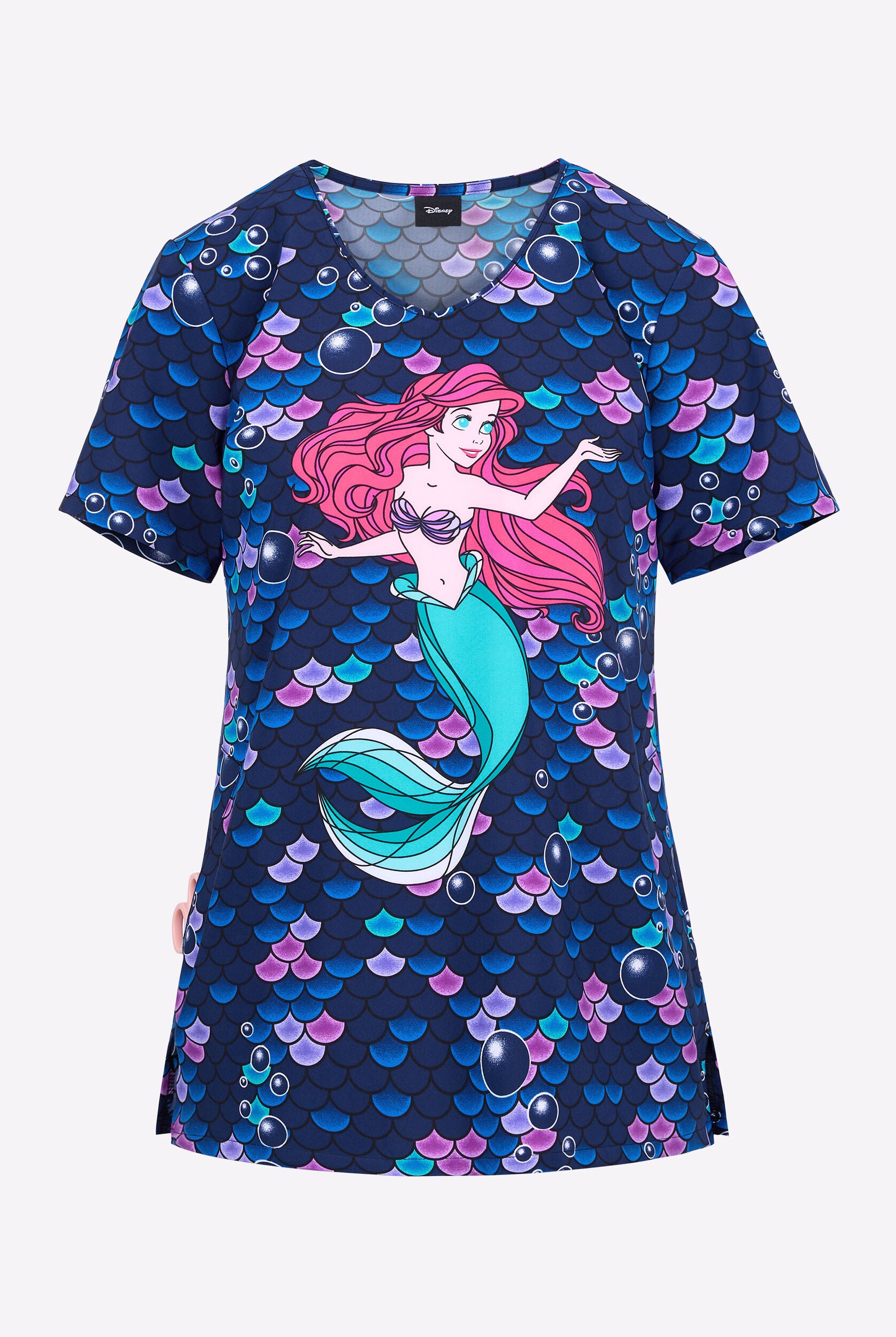 Tooniforms Disney's Tale Of A Mermaid Women's 2-Pocket STRETCH V-Neck ...