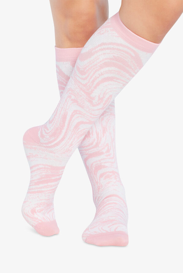 Cherokee Tonal Waves Women's 10-15 mmHg Light Compression Socks, Print ...