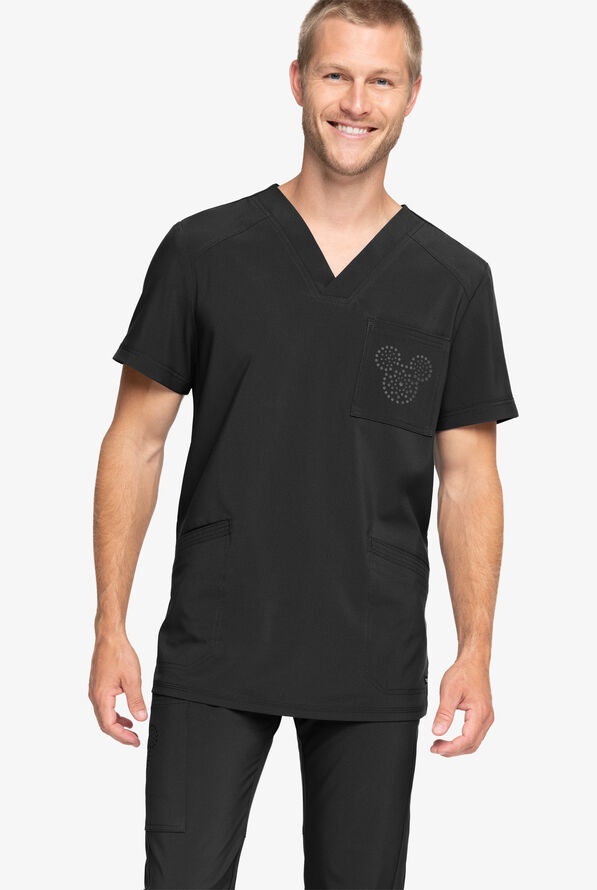 Cherokee Infinity Laser Rib Knit Side Panel Scrub Top, Nursing Scrubs