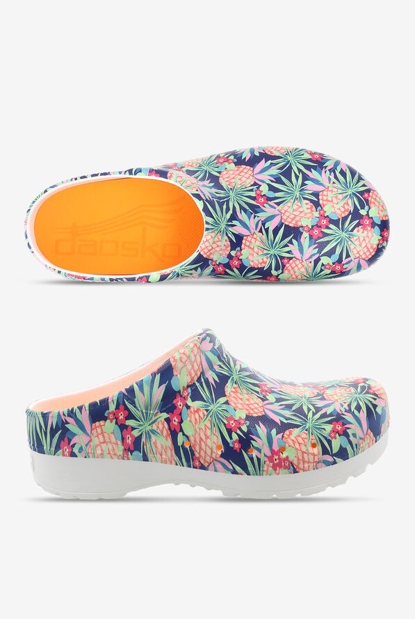 Dansko Kane Pineapples Open Back Nursing Clogs, Nursing Clogs