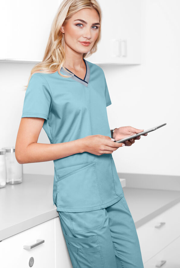 Butter-Soft STRETCH Active Rounded V-Neck Scrub Top | Sporty Scrubs