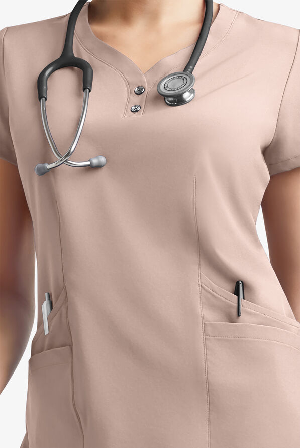 Blusa médica Easy STRETCH by Butter-Soft™ Demi estilo Henley, Uniformes ...