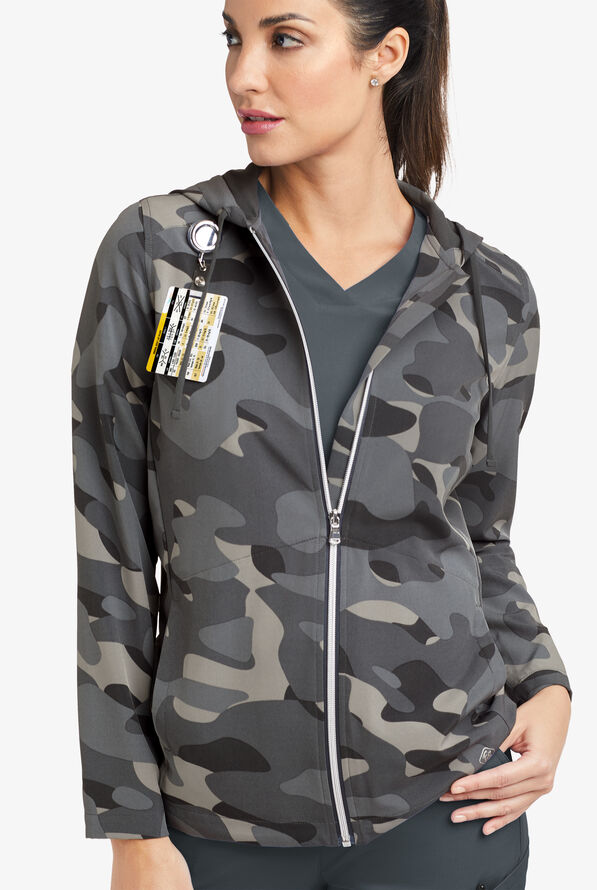 Easy STRETCH Cloud Camo Pewter Hoodie, Fashion Scrubs