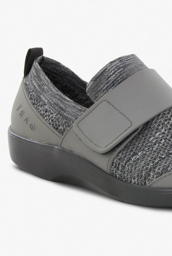 TRAQ by Alegria Qwik Strap Charcoal Nursing Shoes, Slip On Nurse Shoes