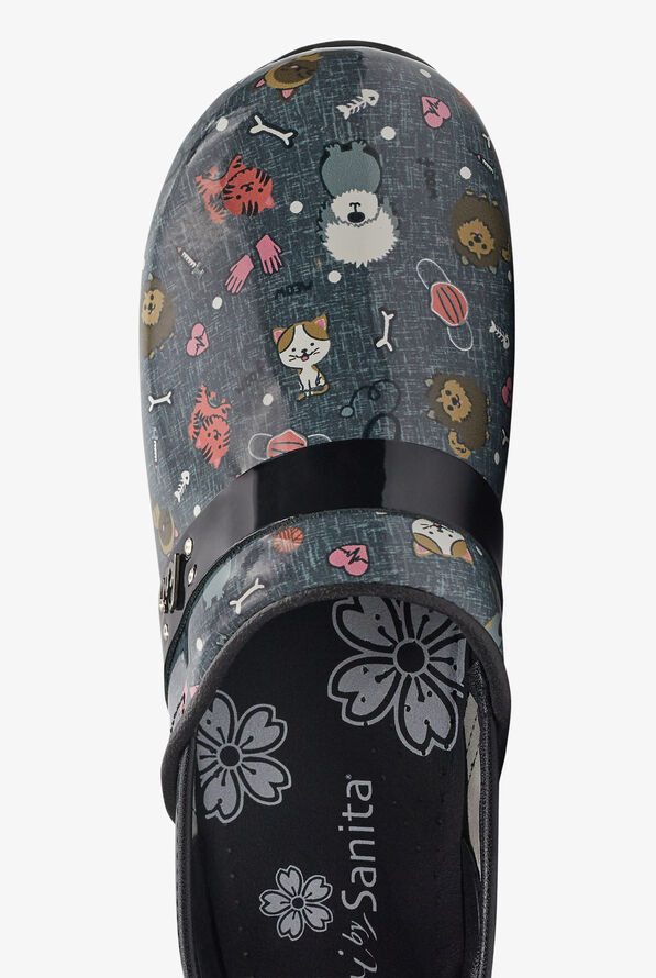 koi by Sanita Meow Women's Patent Leather Nursing Clog, Nursing Clog