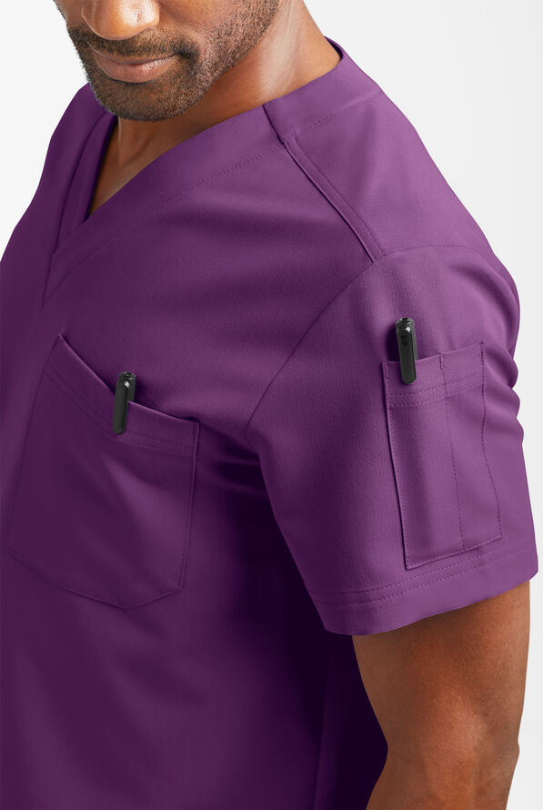 MOVEMENT BY BUTTER-SOFT Men's Mars V-Neck Scrub Top, Stretch Scrubs