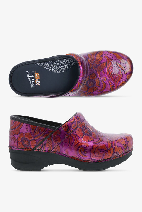 Dansko Women's XP 2.0 Fuchsia Tooled Patent Leather Nursing Clogs ...