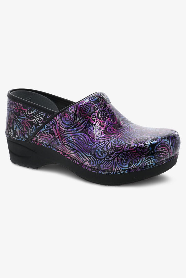 Dansko Pro XP 2.0 Engraved Floral Patent Leather Clog, Nursing Clogs