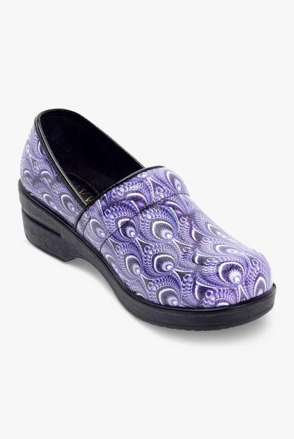 Savvy Brandy Purple Peacock Patent Nursing Clogs, Nursing Clogs