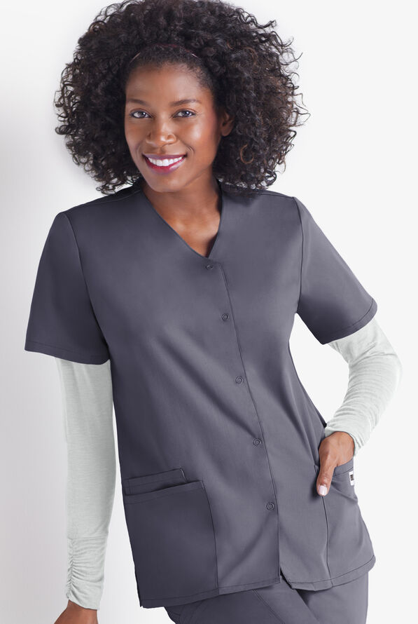 UA Best Buy Next Generation Snap Front Scrub Top & Solid Scrubs at ...