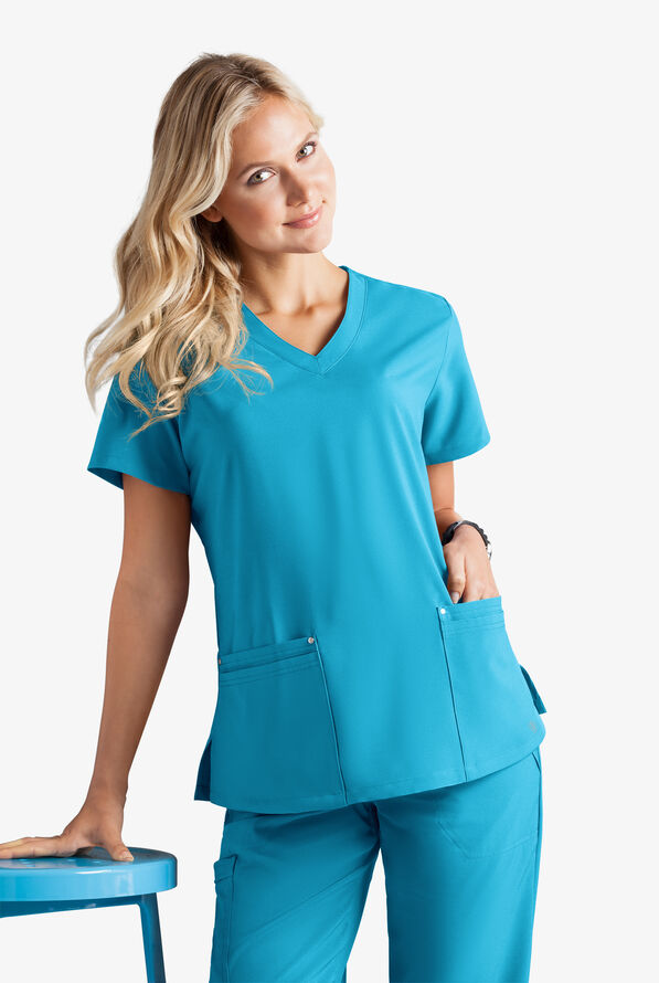 Easy STRETCH by Butter-Soft Lina Mitered Scrub Top, Stretch Scrubs
