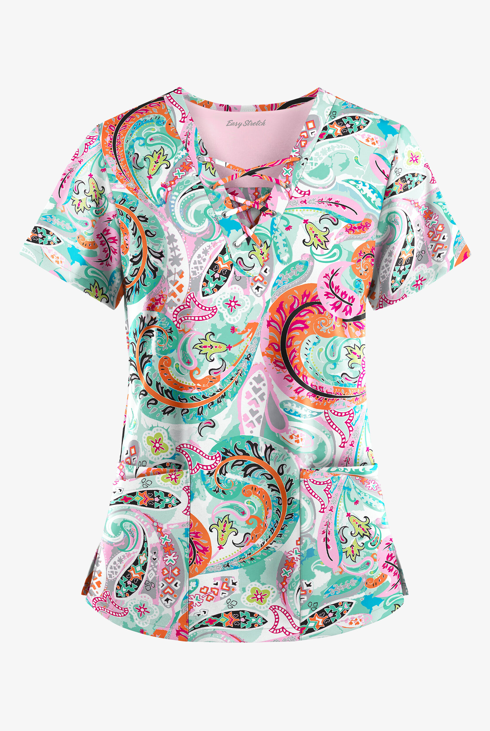 Easy STRETCH Charming Print Scrub Top, Print Scrubs