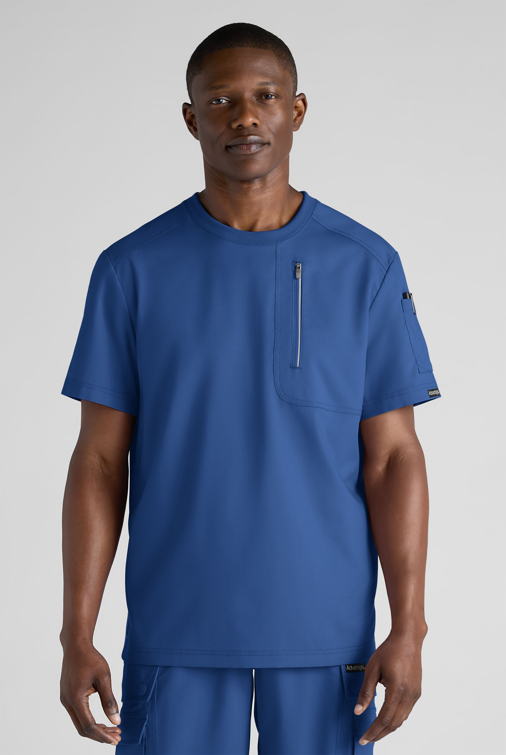 UA Advantage STRETCH Men's 1-Pocket Crew Neck Scrub Top, Nursing Scrubs