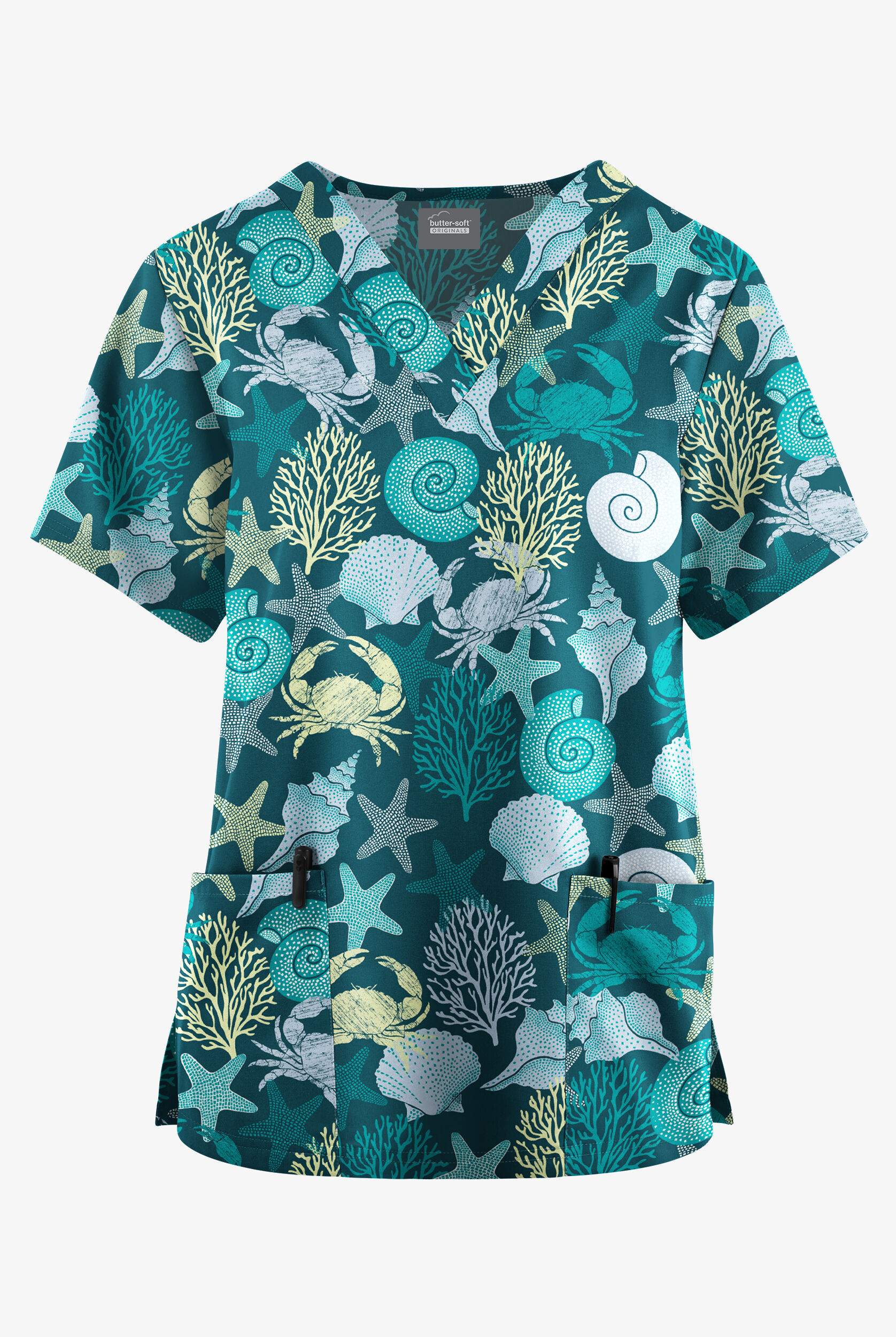 Butter-Soft Originals Beach Day Caribbean Blue Women's 2-Pocket Classic ...
