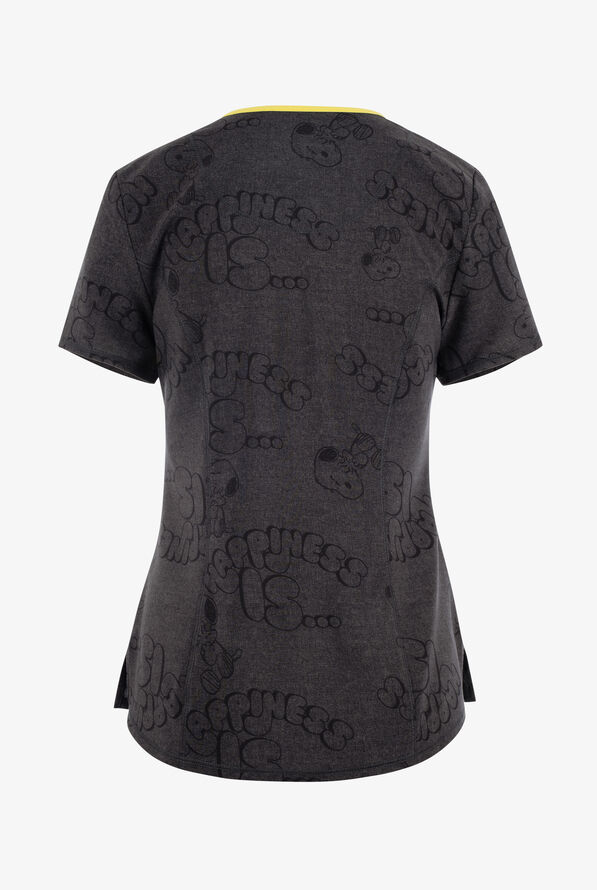 Cherokee Infinity Peanuts Snoopy Make Me Happy Women's 2-Pocket STRETCH ...