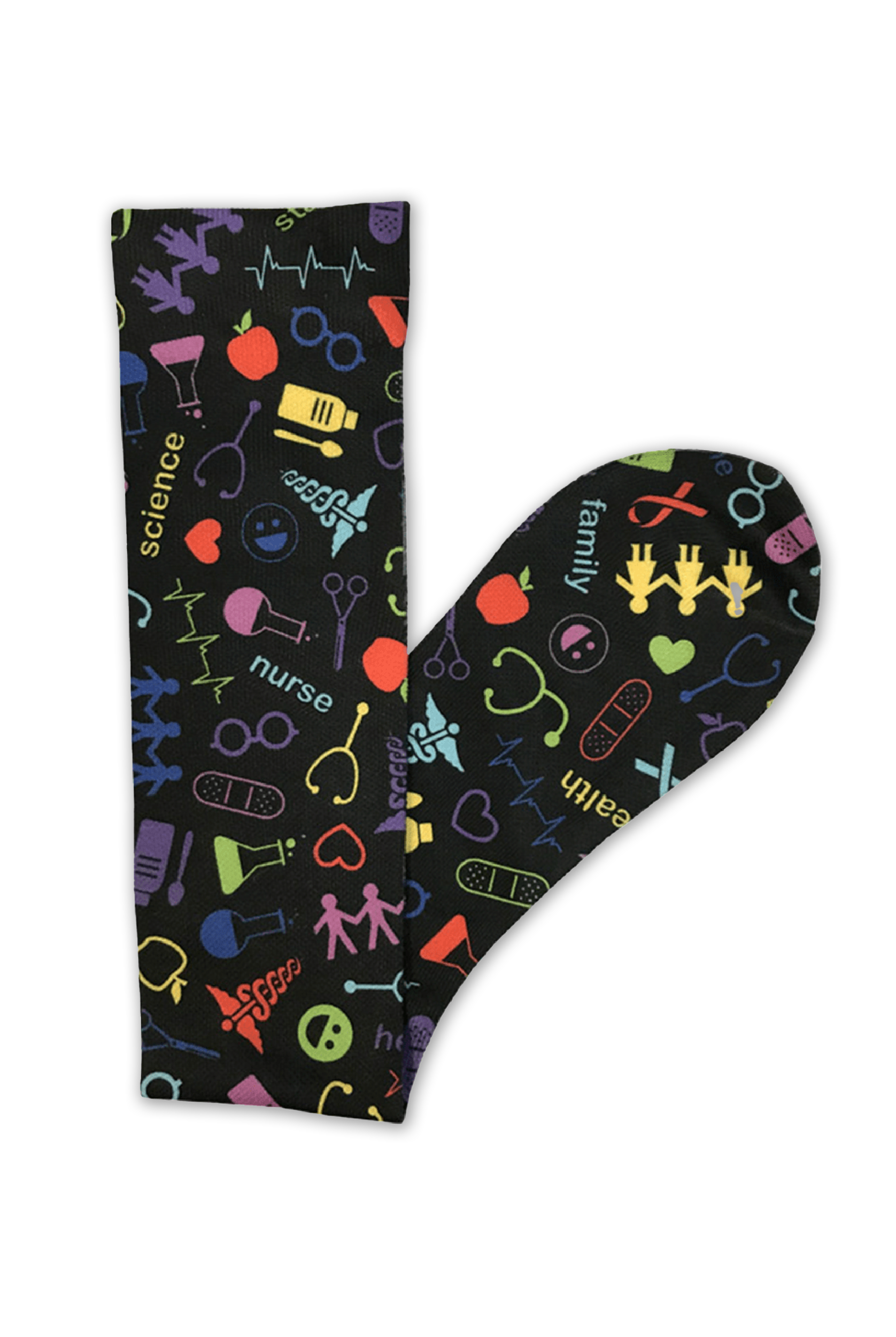 Prestige Medical Symbols Black Soft Compression Socks, Medical Gifts