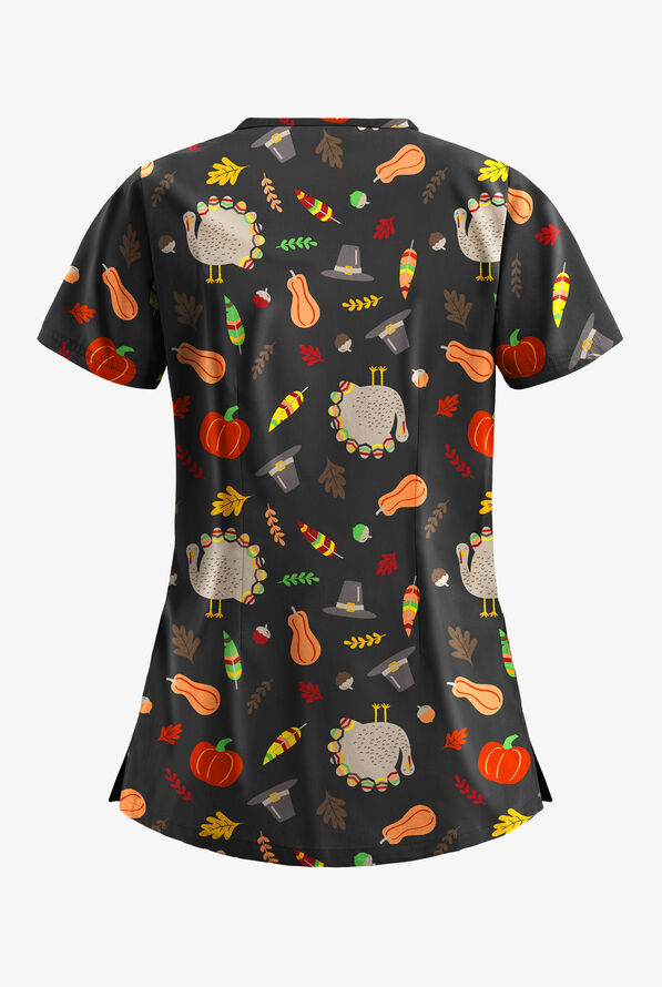 UA Butter-Soft Thanksgiving Walk Black Printed Women's 3-Pocket Criss ...
