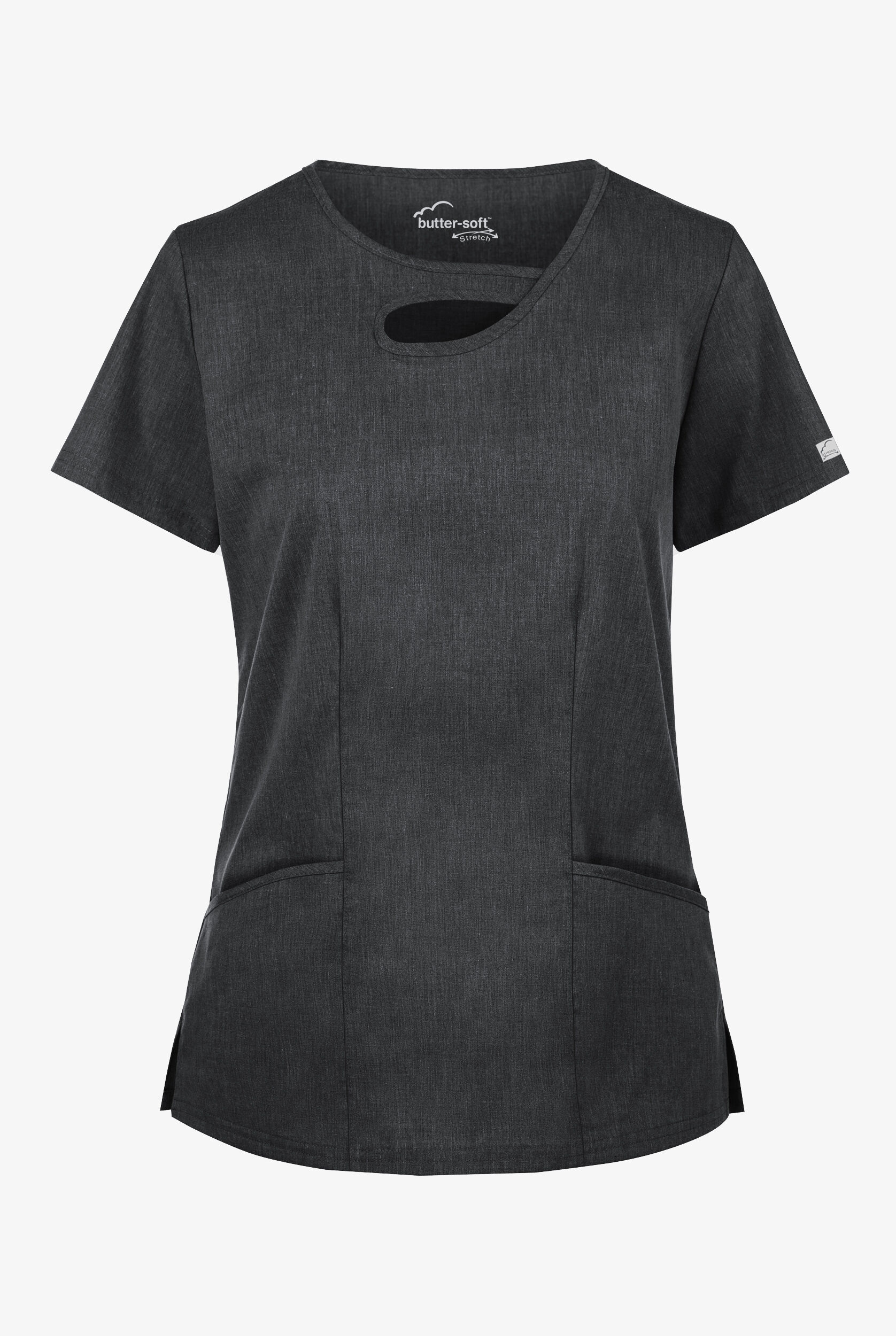 UA Butter-Soft STRETCH Asymmetric Keyhole Scrub Top | Fashion Scrubs